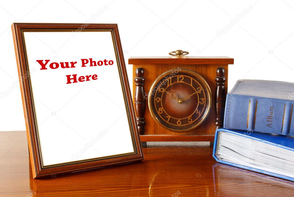 Photo frame on the table. Place for your photos — Stock Photo © puhfoto ...