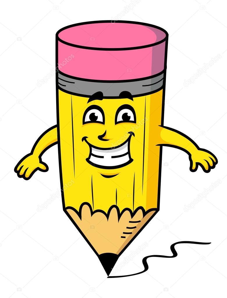 Lápiz de dibujo animado sonriente — Vector de stock © buchan #43174073