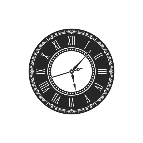 Vintage Clock Face Isolated Monochrome Icon Vector Retro Clocks ...