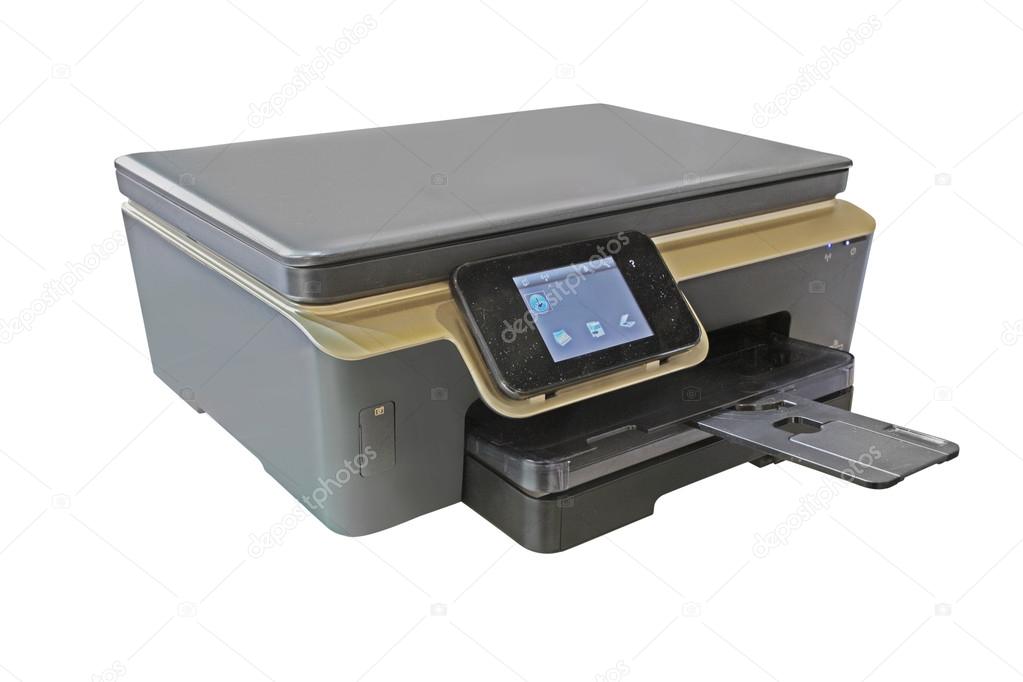 Printing machine isolated under the white background — Stock Photo ...