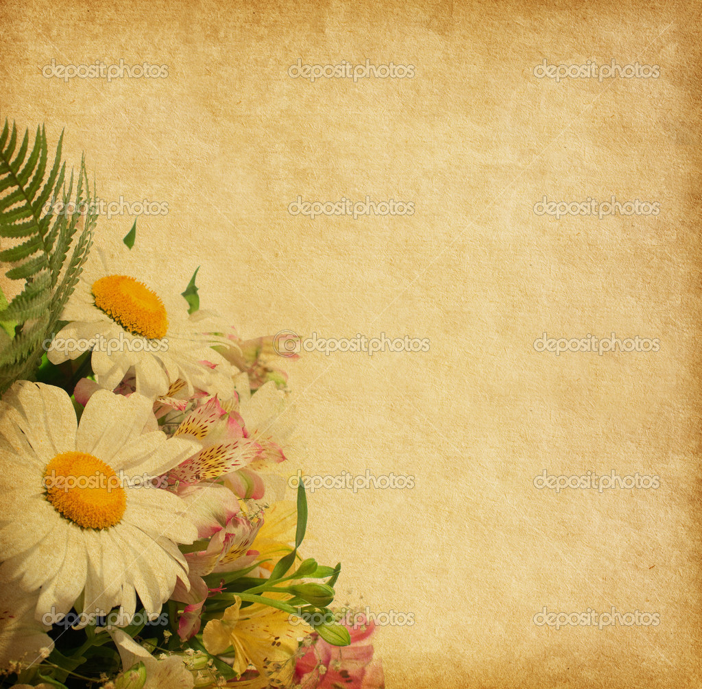 Old Paper Flower Background Without Watermark