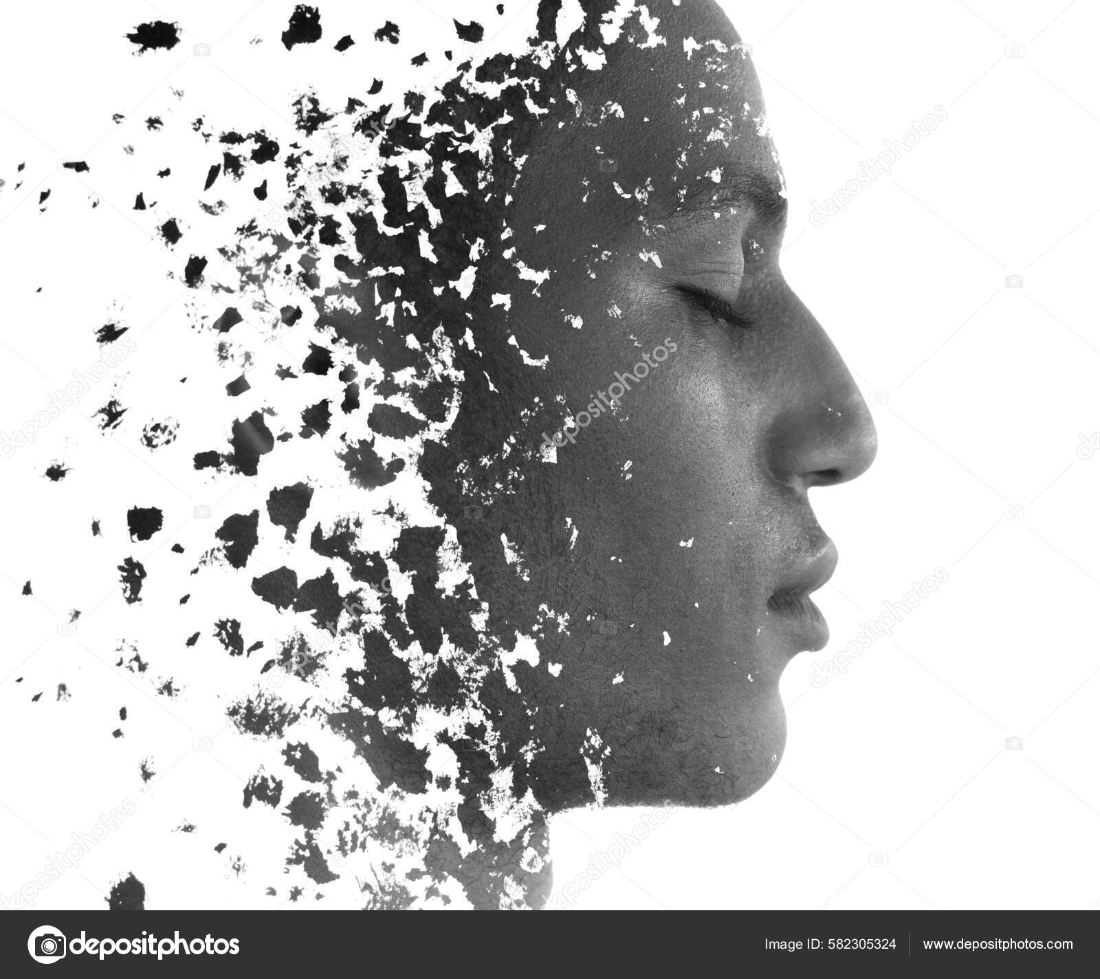 Paintography Portrait Young Man Dissolving Nothingness Stock Photo by ...