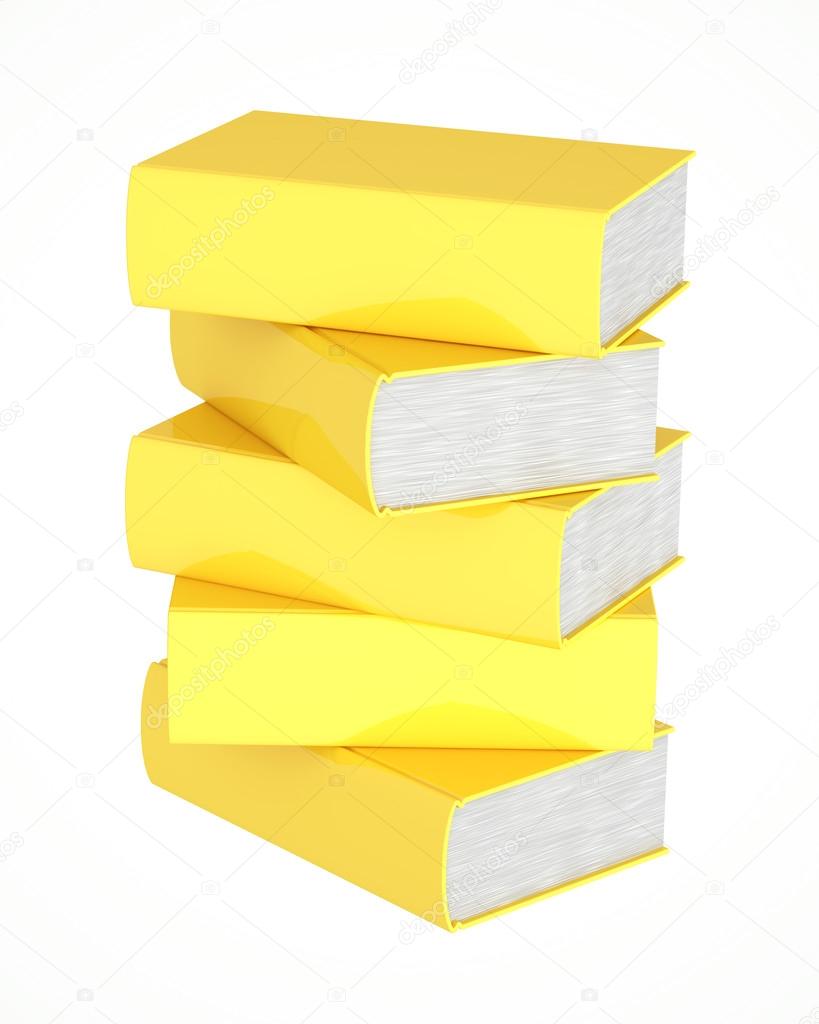 Stack of golden books on white background Stock Illustration by ...