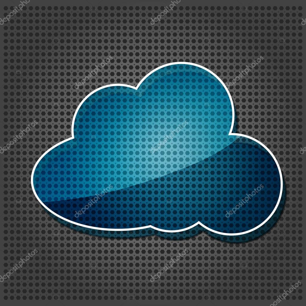 Transparency cloud computing icon on the metallic background Stock ...