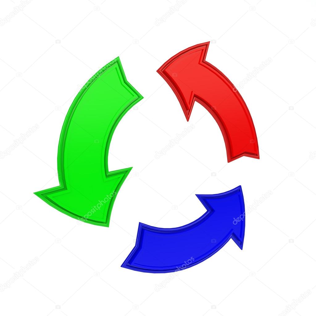 RGB round frame made from arrows on a white background Stock Photo by ...