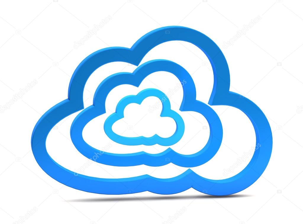 3d cloud computing icon on a white background — Stock Photo © sommersby ...
