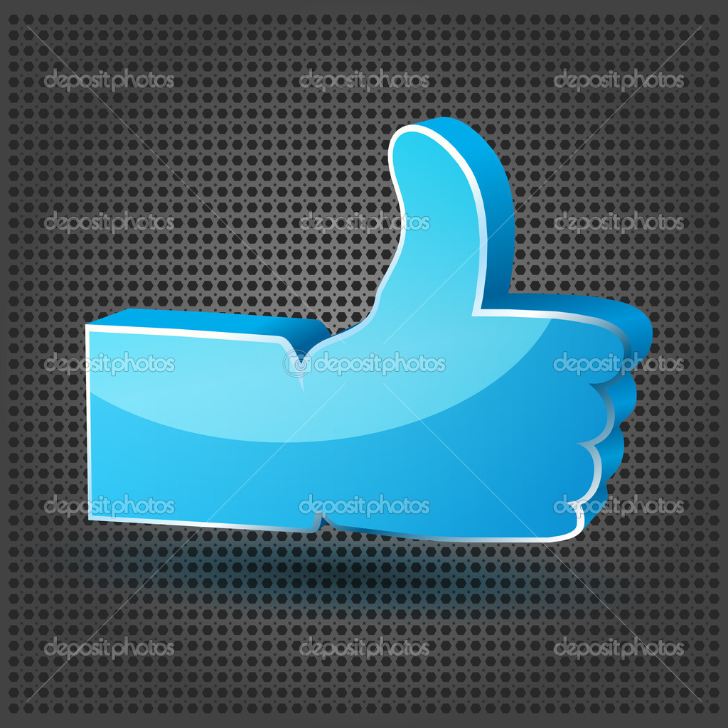 Blue "Like" symbol on the metallic background Stock Vector by ...