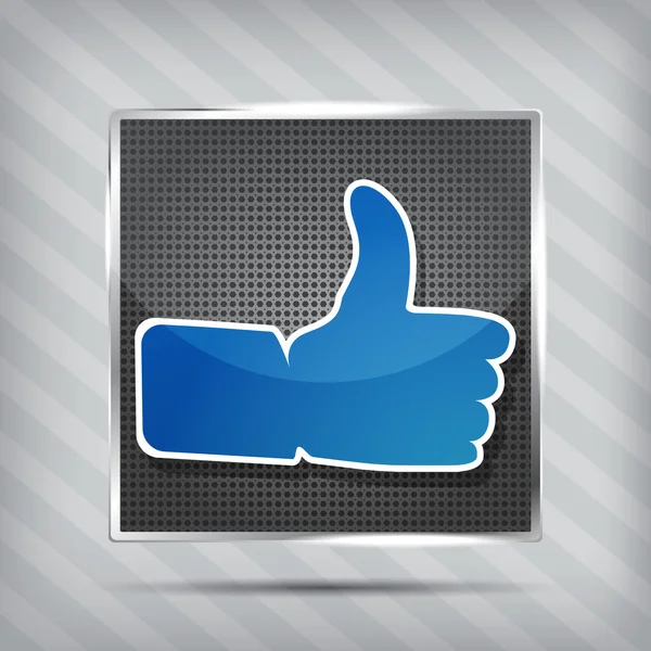 Blue "Like" symbol on the metallic background Stock Vector by ...