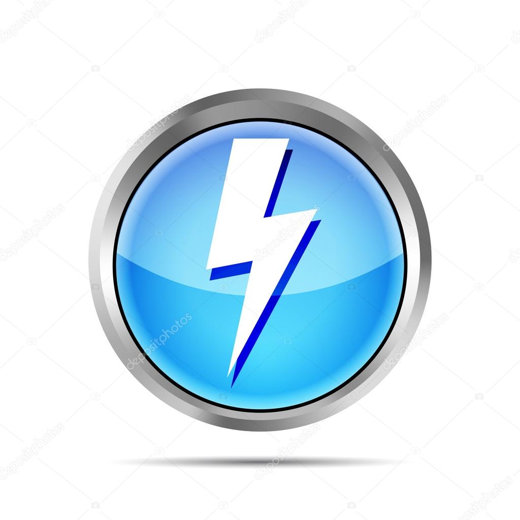 Blue lightning icon on a white background — Stock Vector © sommersby ...