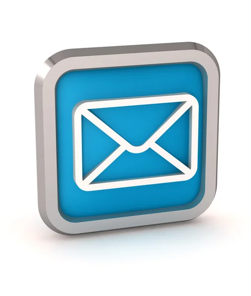 3d glossy blue mail icon on a white background Stock Photo by ...