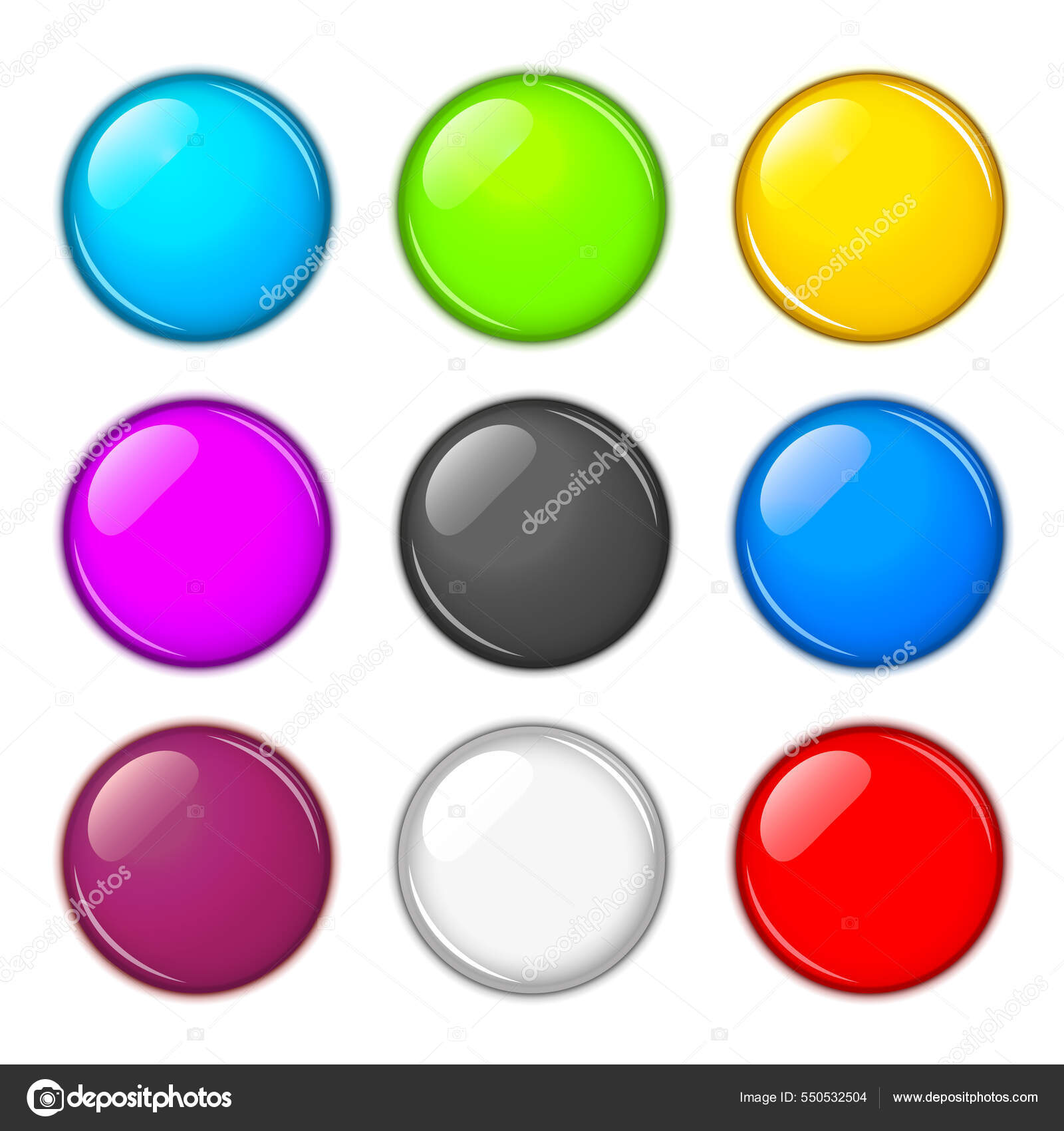 Botones Set Vector Ilustración Sobre Fondo Blanco Vector de stock ...