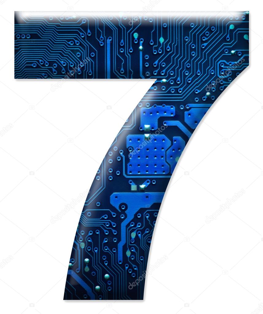 Digital number 7 on the white background — Stock Photo © jeka2009 #12657424