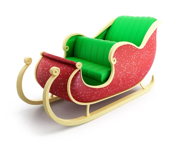 Christmas Santa sleigh - red and golden sledge isolated Stock Photo by ...