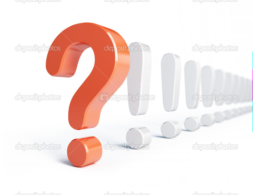 Question mark and exclamation mark Stock Photo by ©3dfoto 40088813
