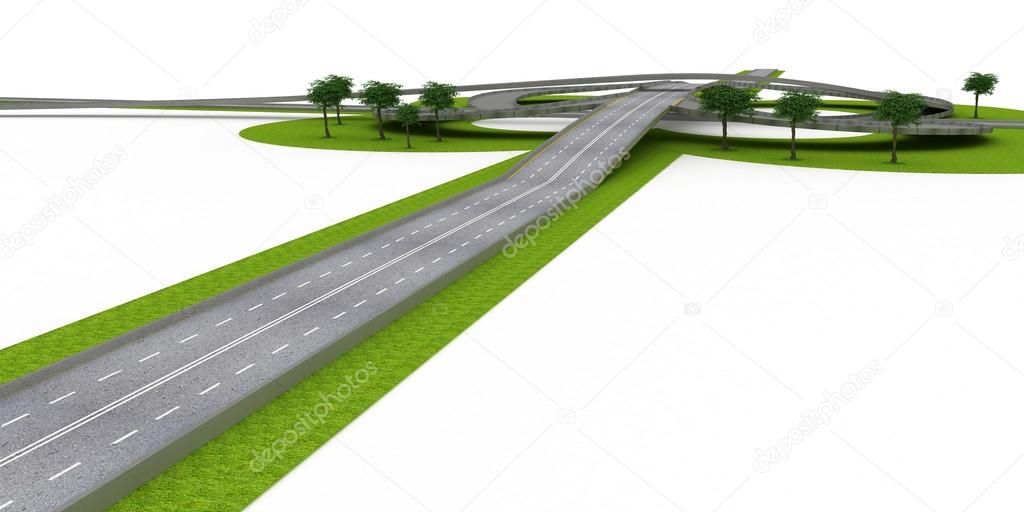 Crossroads and Highways isolated on white — Stock Photo © megastocker ...