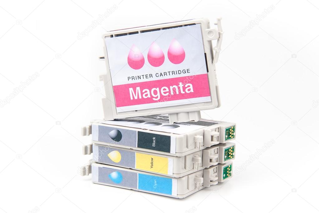 Cartridges for colour inkjet printer — Stock Photo © megastocker #45923779