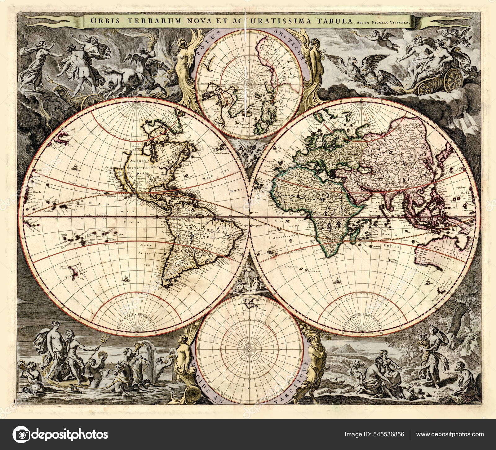 Antique World Map High Resolution