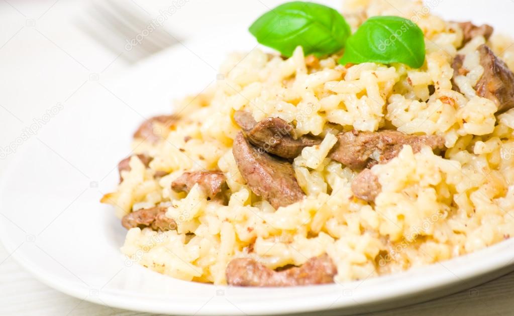Risotto with liver — Stock Photo © semenovp #29157715