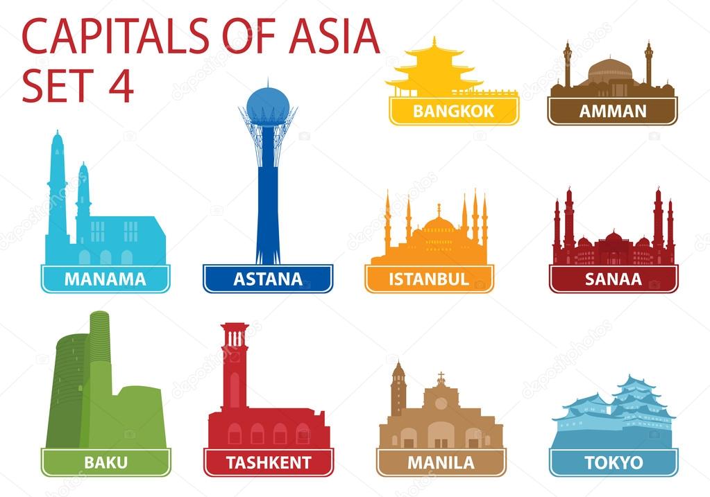 Capitals of Asia Stock Vector by ©Romul-2009 18593577
