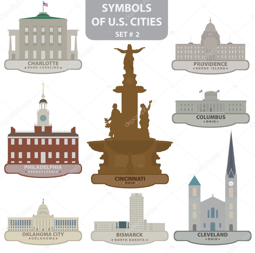Symbols of US cities — Stock Vector © Romul-2009 #21331439