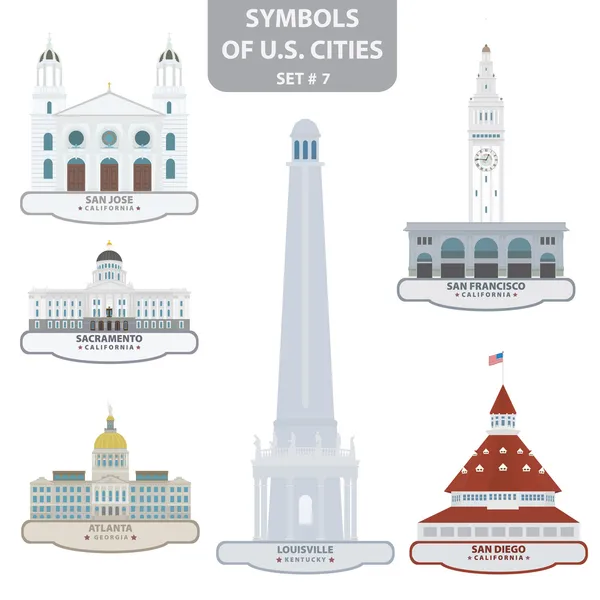 Symbols of US cities — Stock Vector © Romul-2009 #21331439