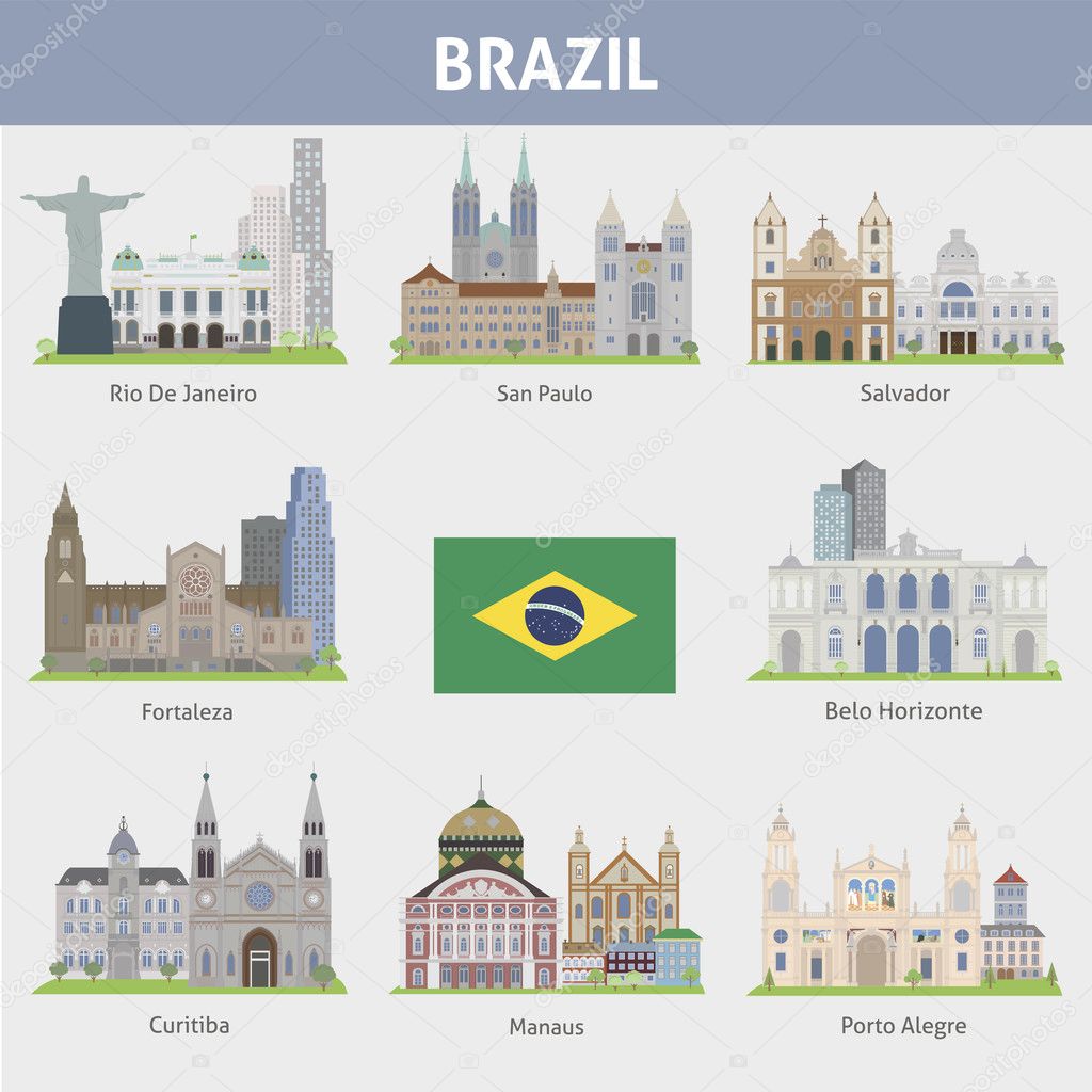 Brazil. Symbols of cities — Stock Vector © Romul-2009 #47112581