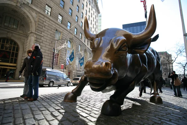The landmark Charging Bull in Lower Manhattan represents the strength and power of the American ...
