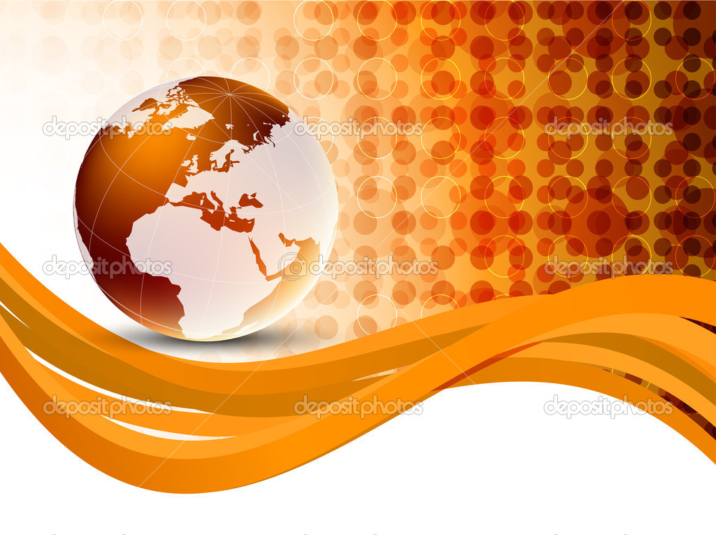 Orange background with globe Stock Vector by ©Denchik 13353942
