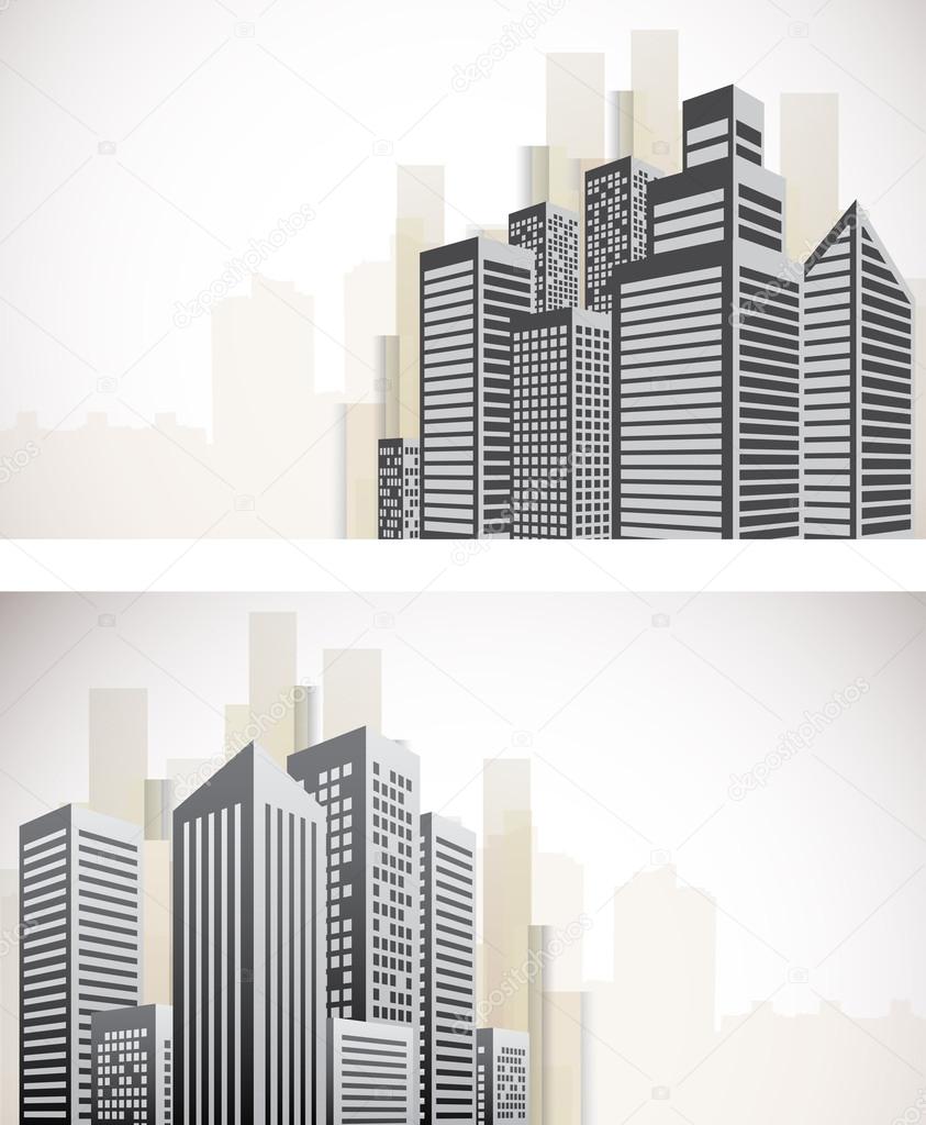 Set of cityscape banners Stock Vector by ©Denchik 19925191