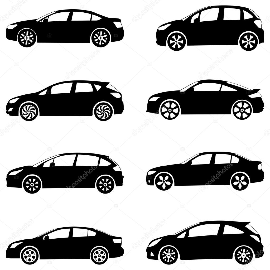 Cars silhouette set — Stock Vector © julydfg #19996725