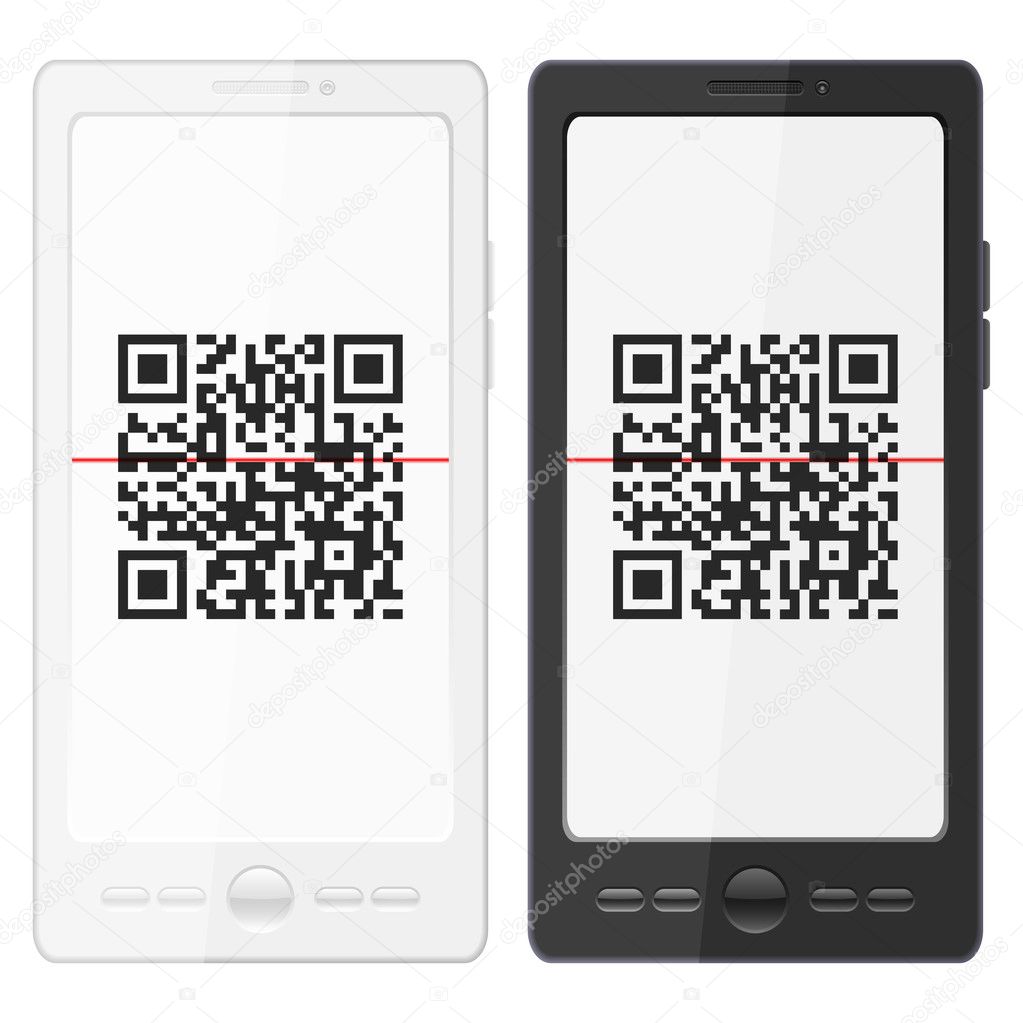Mobile phone and QR barcode Stock Vector by ©julydfg 32189405