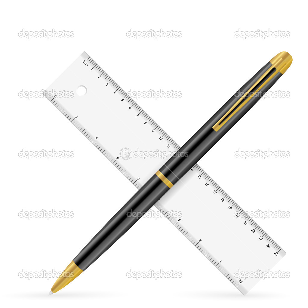 Ruler and pen Stock Vector by ©julydfg #33125873