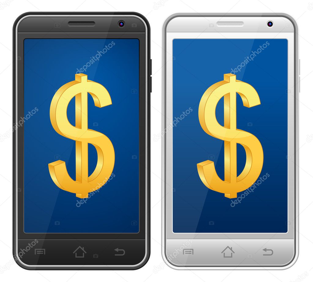 Smartphone dollar symbol Stock Vector Image by ©julydfg #42192477
