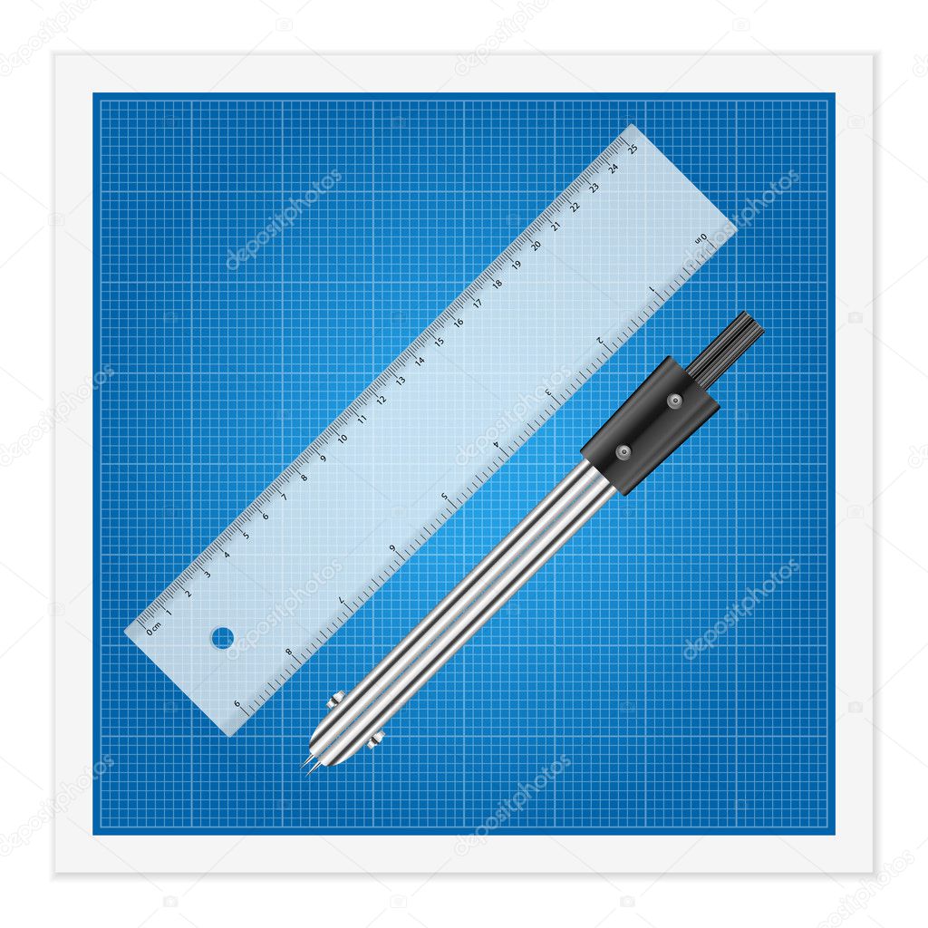 Blueprint and ruler instruments Stock Vector Image by ©julydfg #44934707