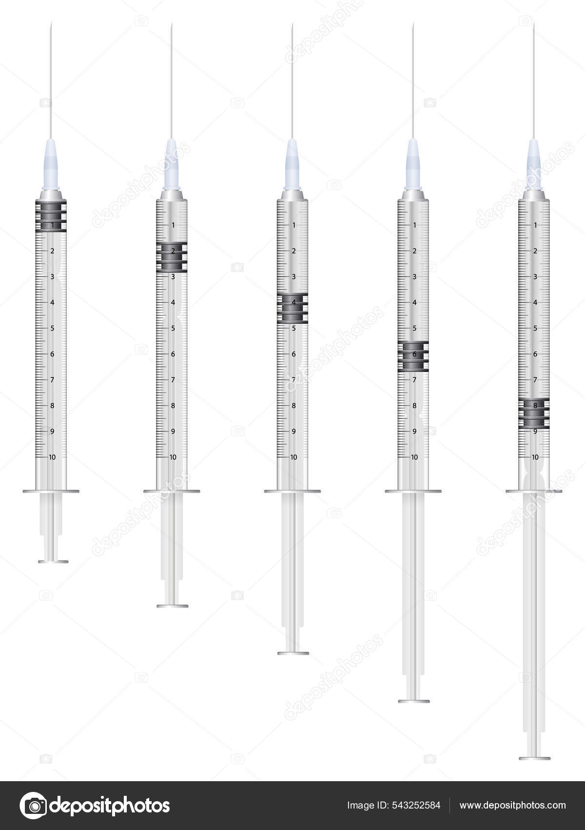 Syringe Set White Background Vector Illustration Stock Vector by ...