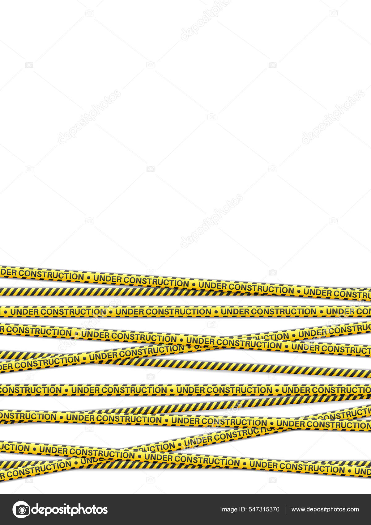 Construction Tape White Background Vector Illustration Stock Vector ...