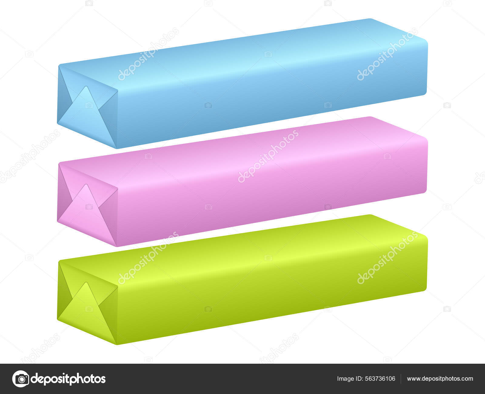 Chewing Gum Pack White Background Vector Illustration Stock Vector ...