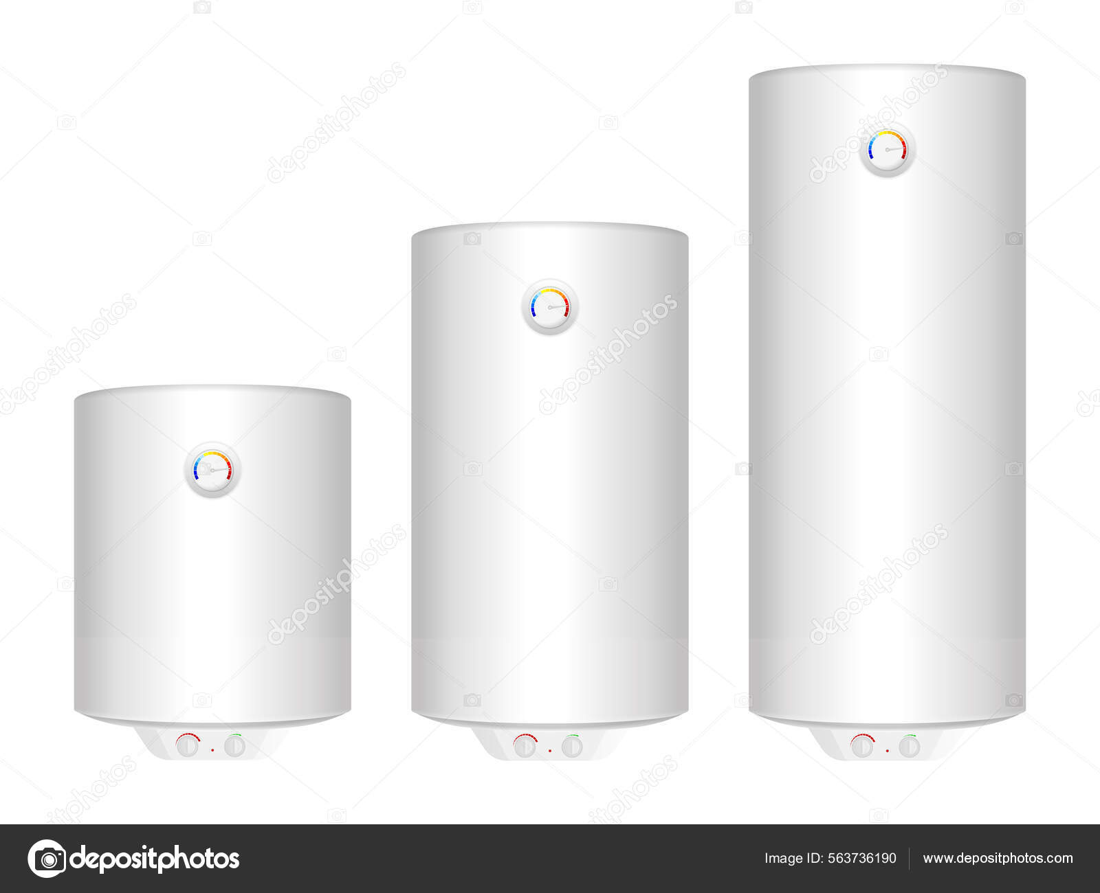 Water Heater White Background Vector Illustration Stock Vector by ...