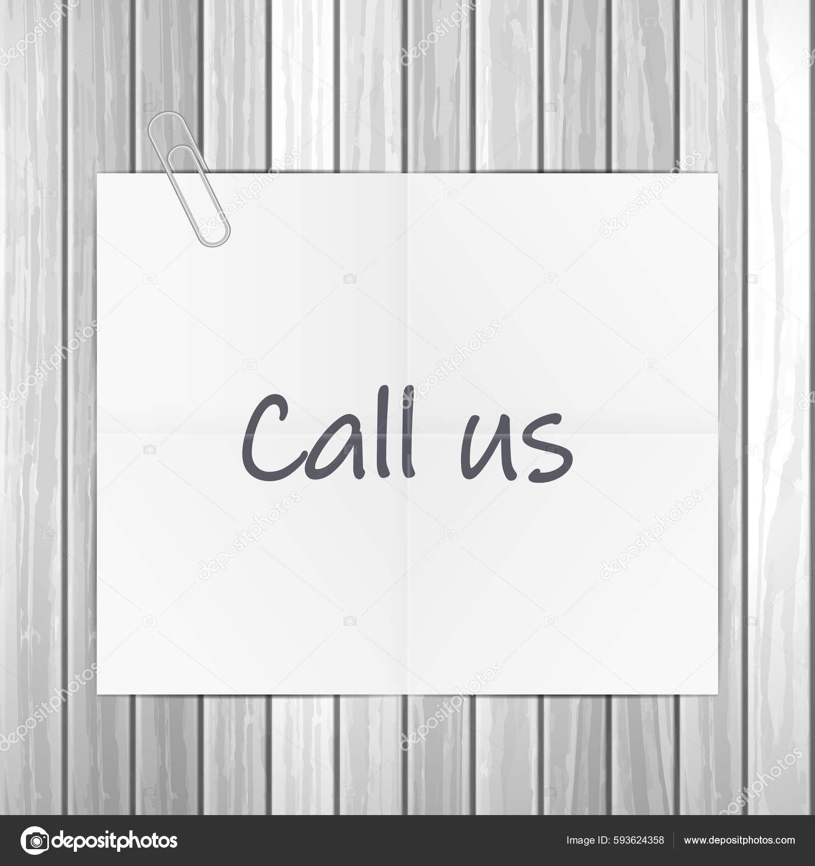 Notepad Call Text Wooden Background Vector Illustration Stock Vector by ...