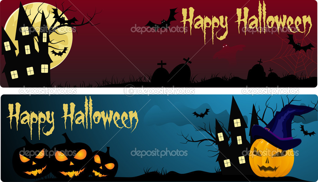 Dos pancartas de Halloween Vector de stock #13549602 de ©artlana