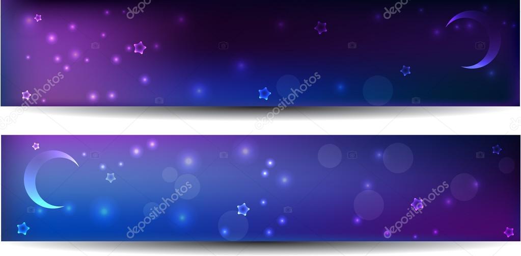 Two night banners with stars and moon Stock Vector Image by ©artlana ...