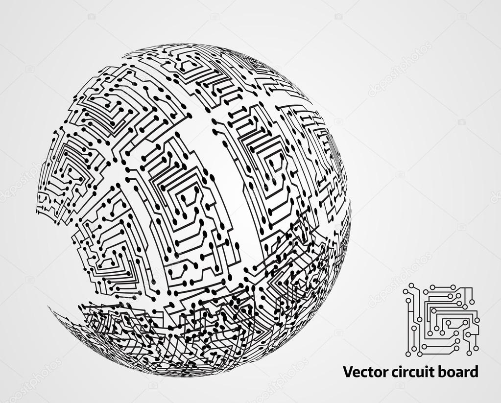 Circuit board sphere Stock Illustration by ©artlana #44368159