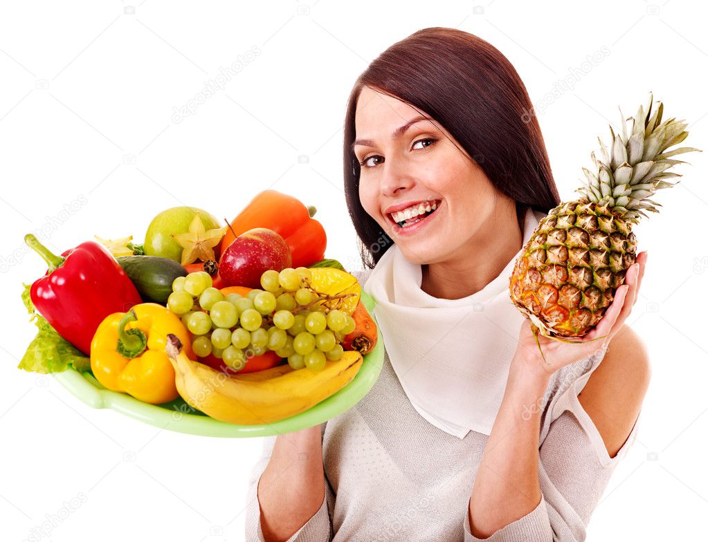 Woman choosing fruit . — Stock Photo © poznyakov #13972291