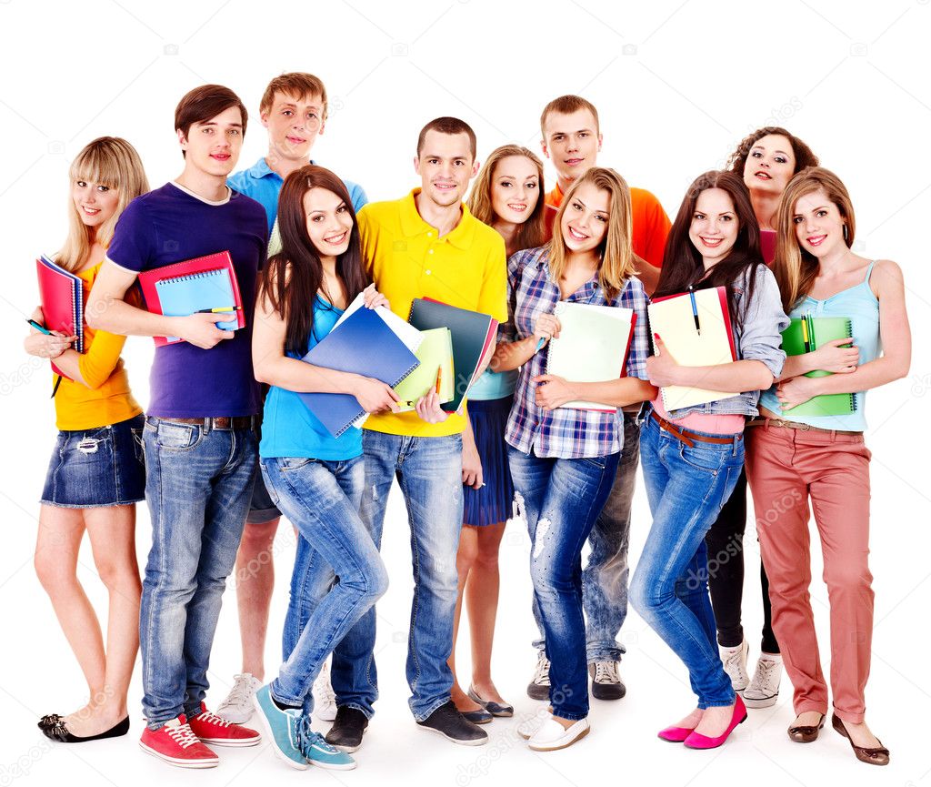 Group student with notebook. Stock Photo by ©poznyakov 25257199