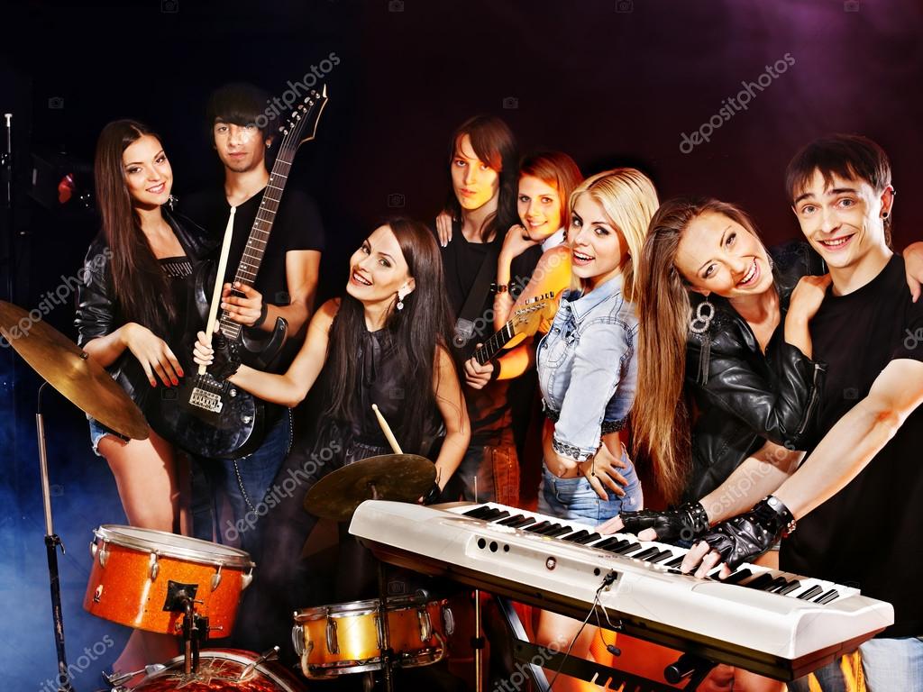 Band playing musical instrument. — Stock Photo © poznyakov #30143789