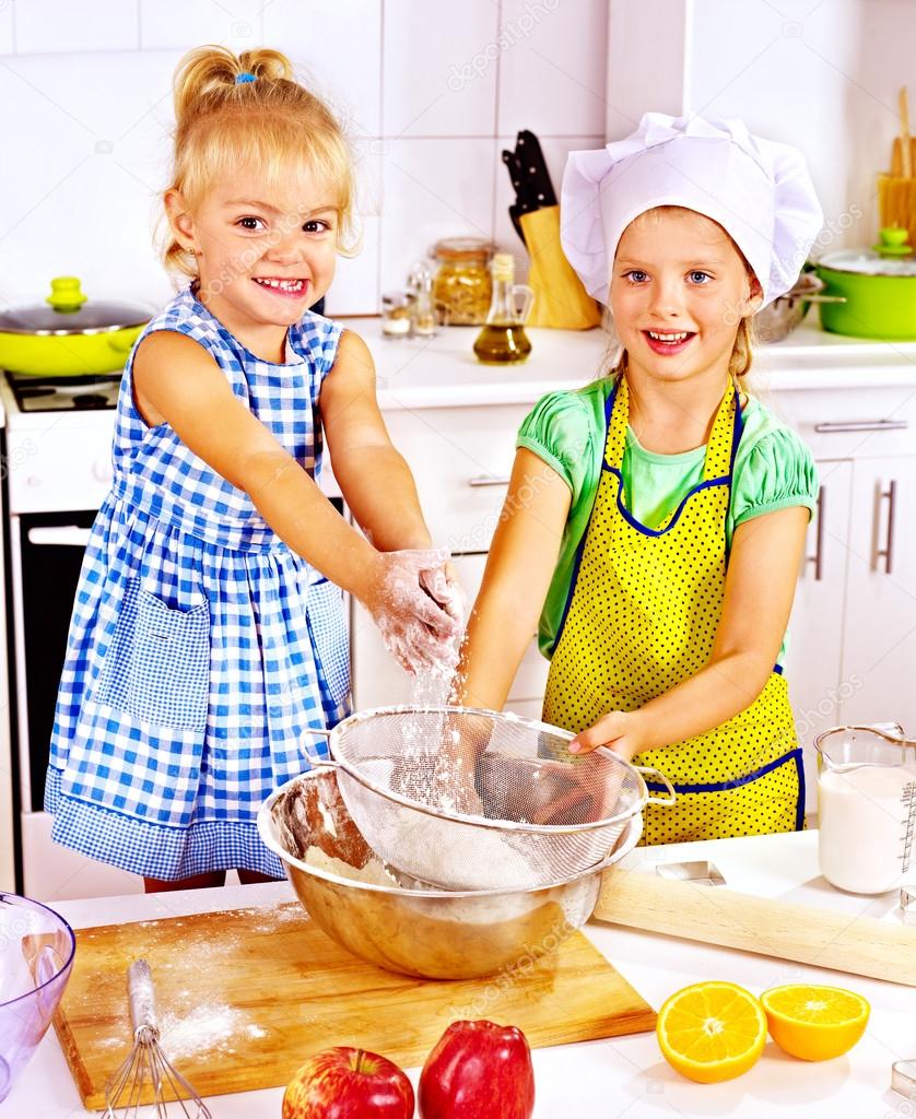 Child with rolling-pin dough — Stock Photo © poznyakov #38778463