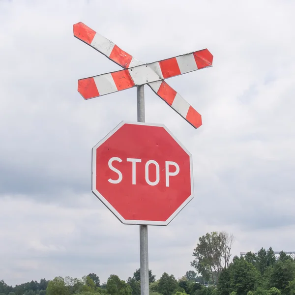 Railroad crossing stop sign — Stock Photo © melastmohican #34130111
