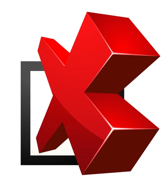 3D Vector red X cross sign icon — Stock Vector © rclassenlayouts #8737915