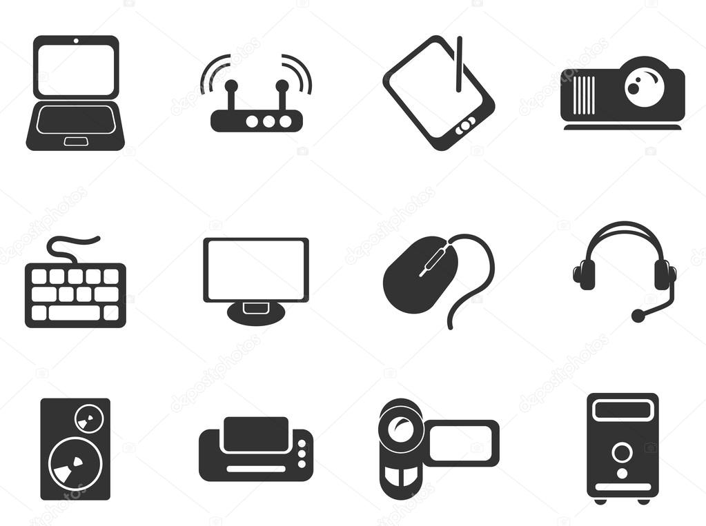 iconos de computadora equipo simple vector — Archivo Imágenes ...