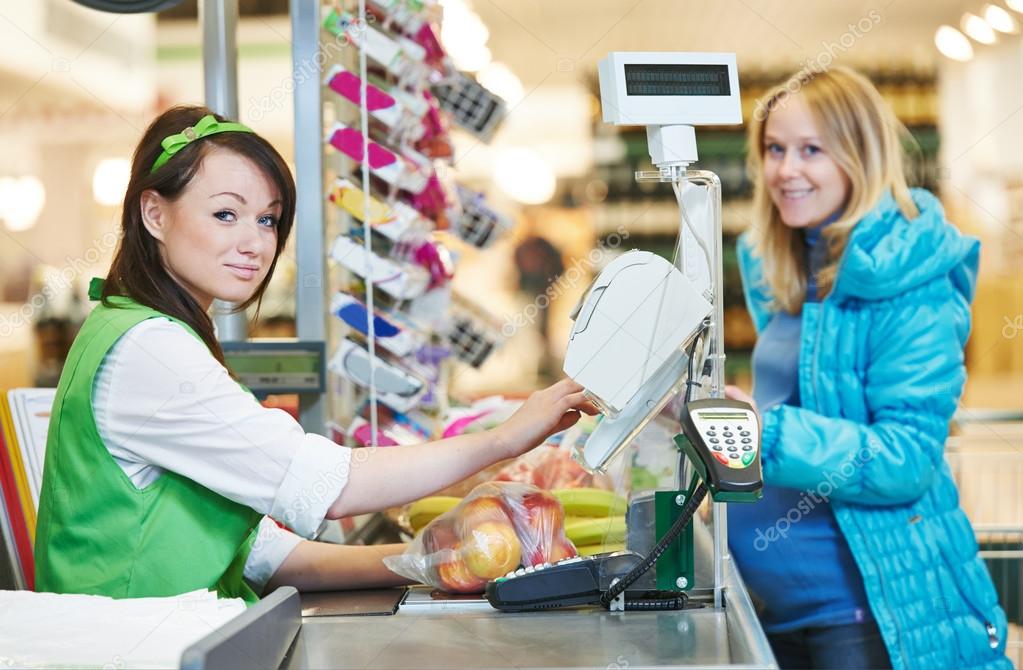 Shopping. Check out in supermarket store — Stock Photo © kalinovsky ...